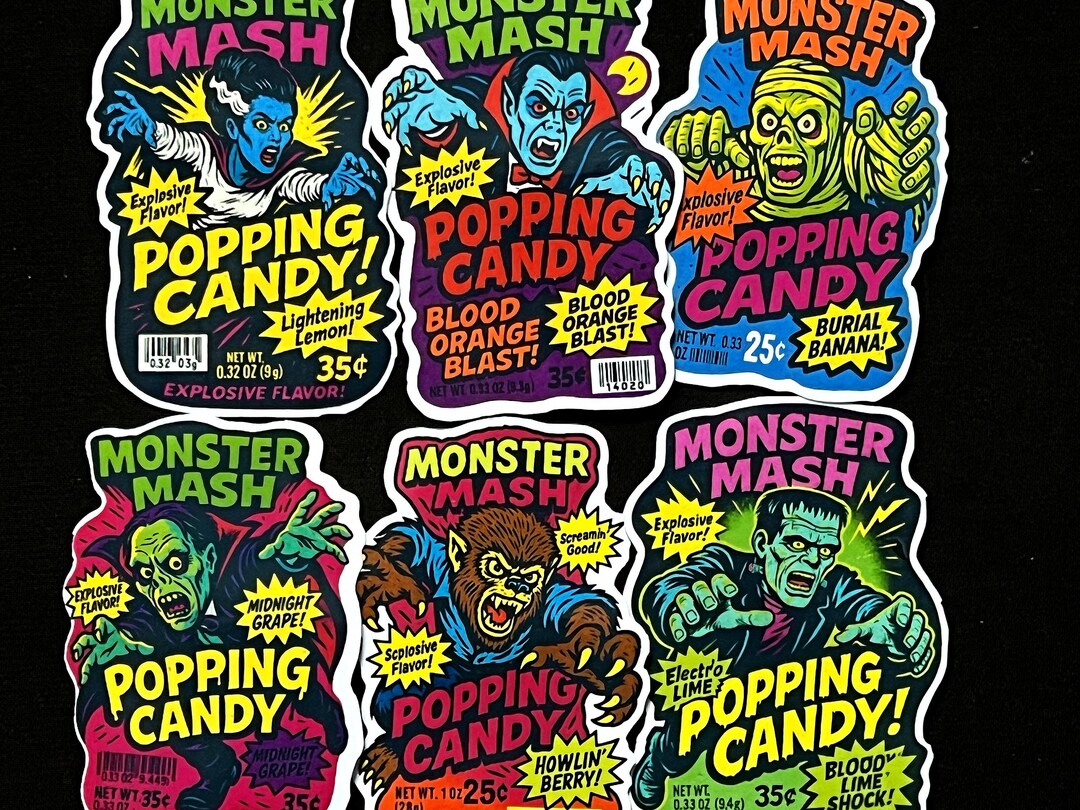Monster Stickers - Vampire, Werewolf, Frankenstein, Mummy, Gothic ...