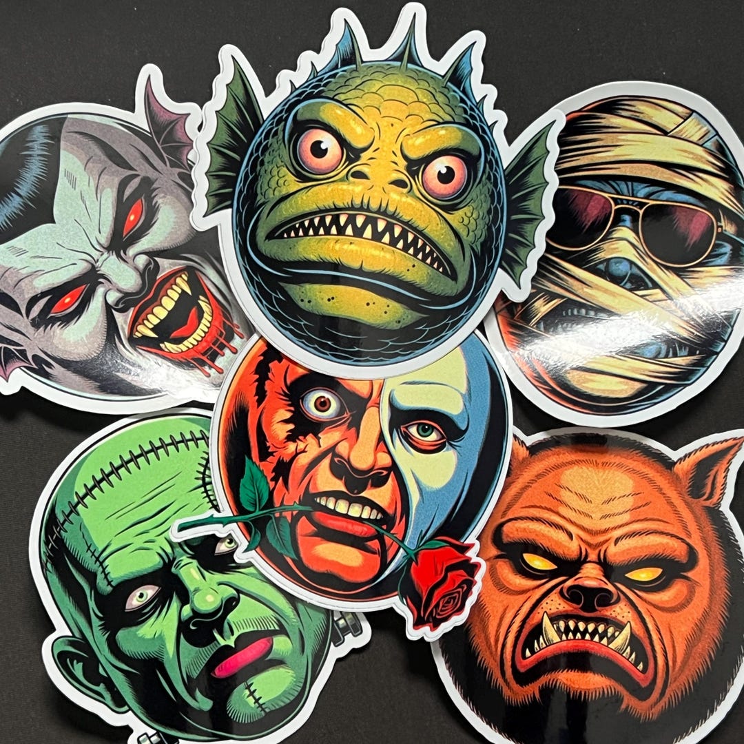 HORROR STICKERS - Monster Freaks | Classic Horror | Vampires Werewolves ...