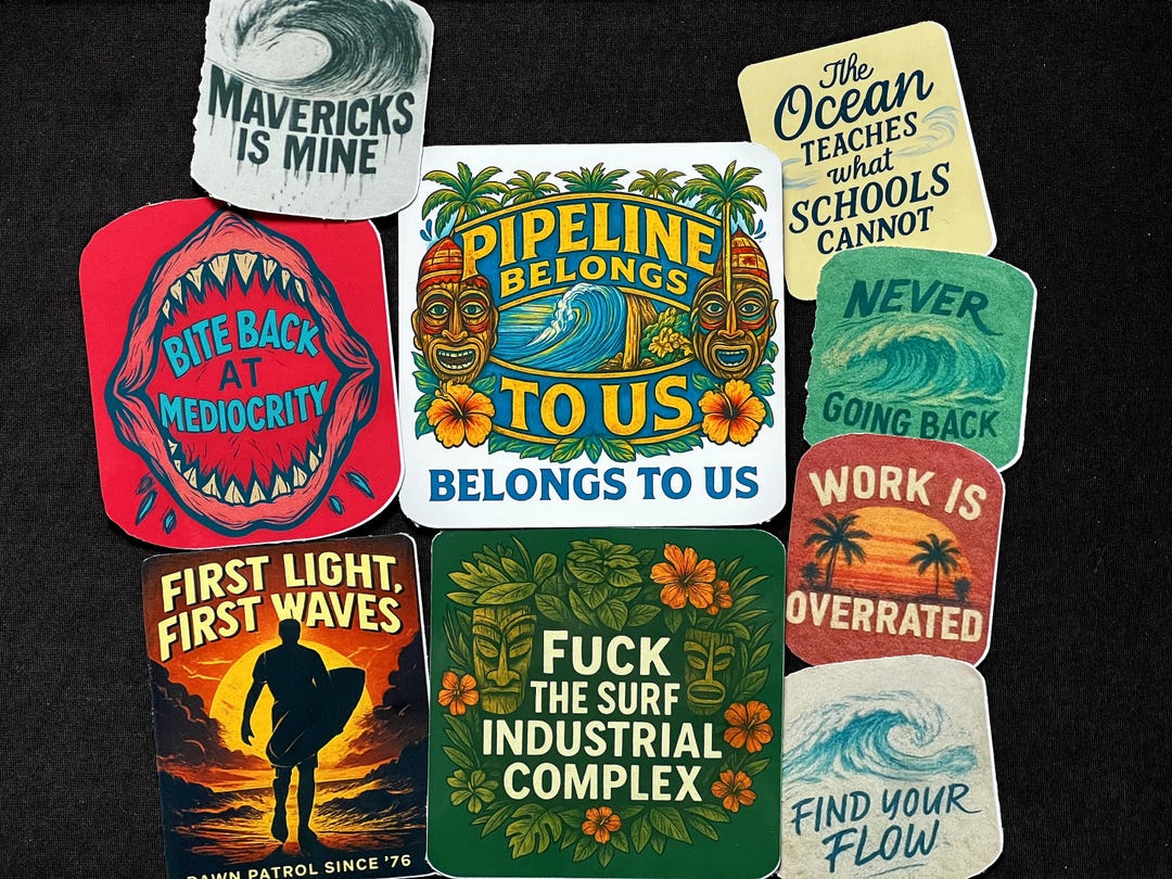 Vintage Surf Stickers, Beach Culture Decals - Etsy