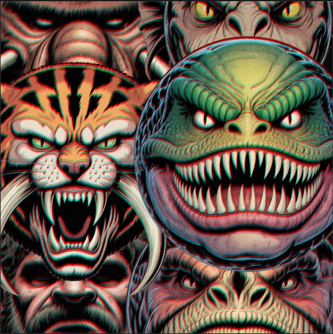 SCARE HEADZ Prehistoric Punks | Dinosaur Monster Stickers | Caveman Art ...