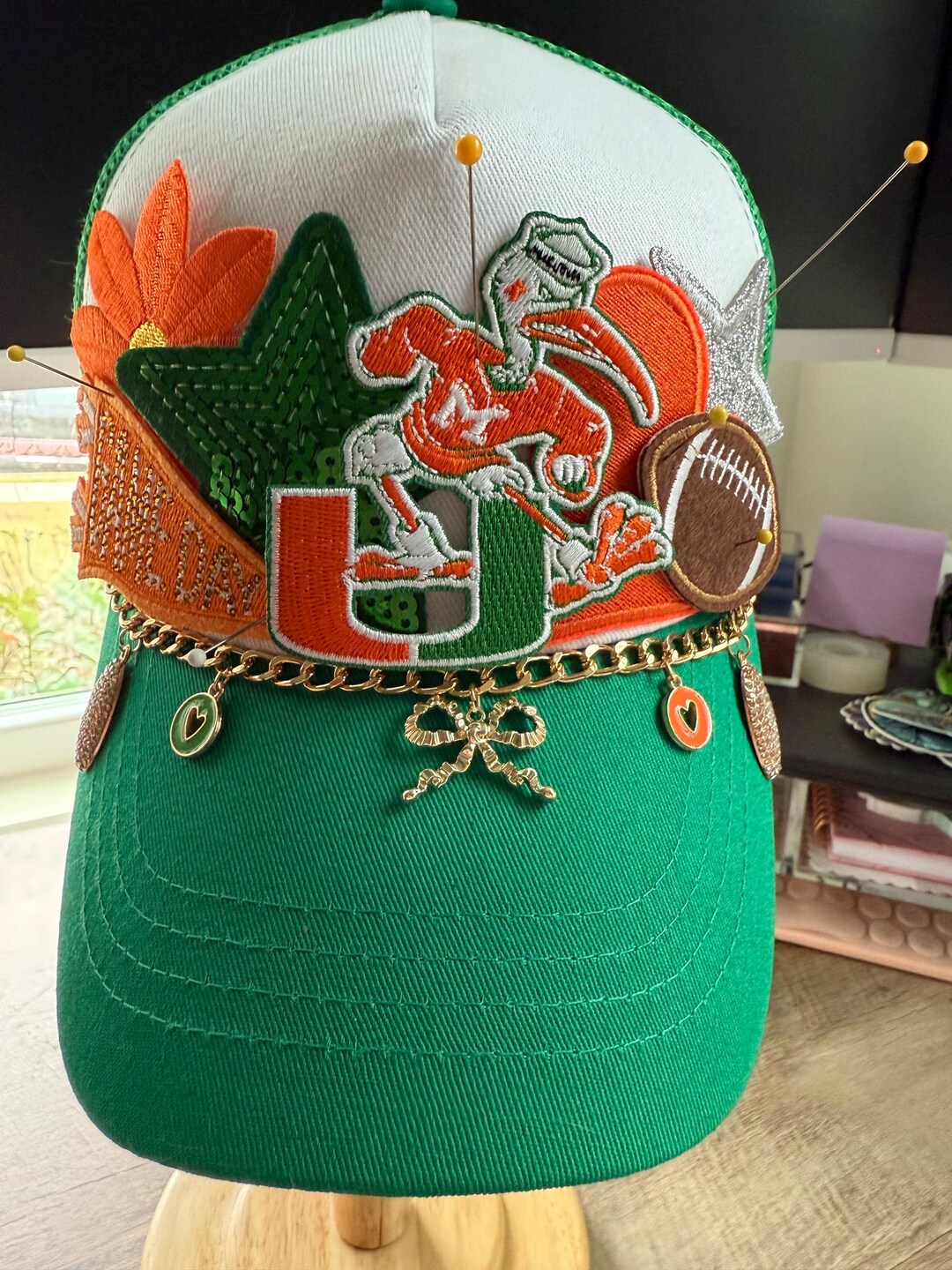 Miami Hurricane Green Trucker Hat - Etsy