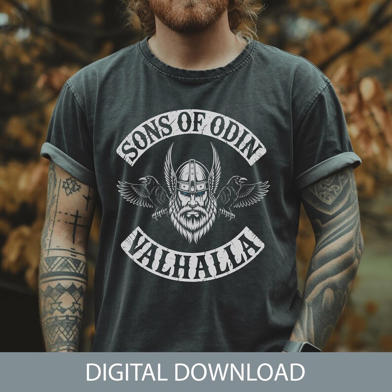 Sons of Odin Valhalla PNG | Viking Skull Digital Download | Norse ...