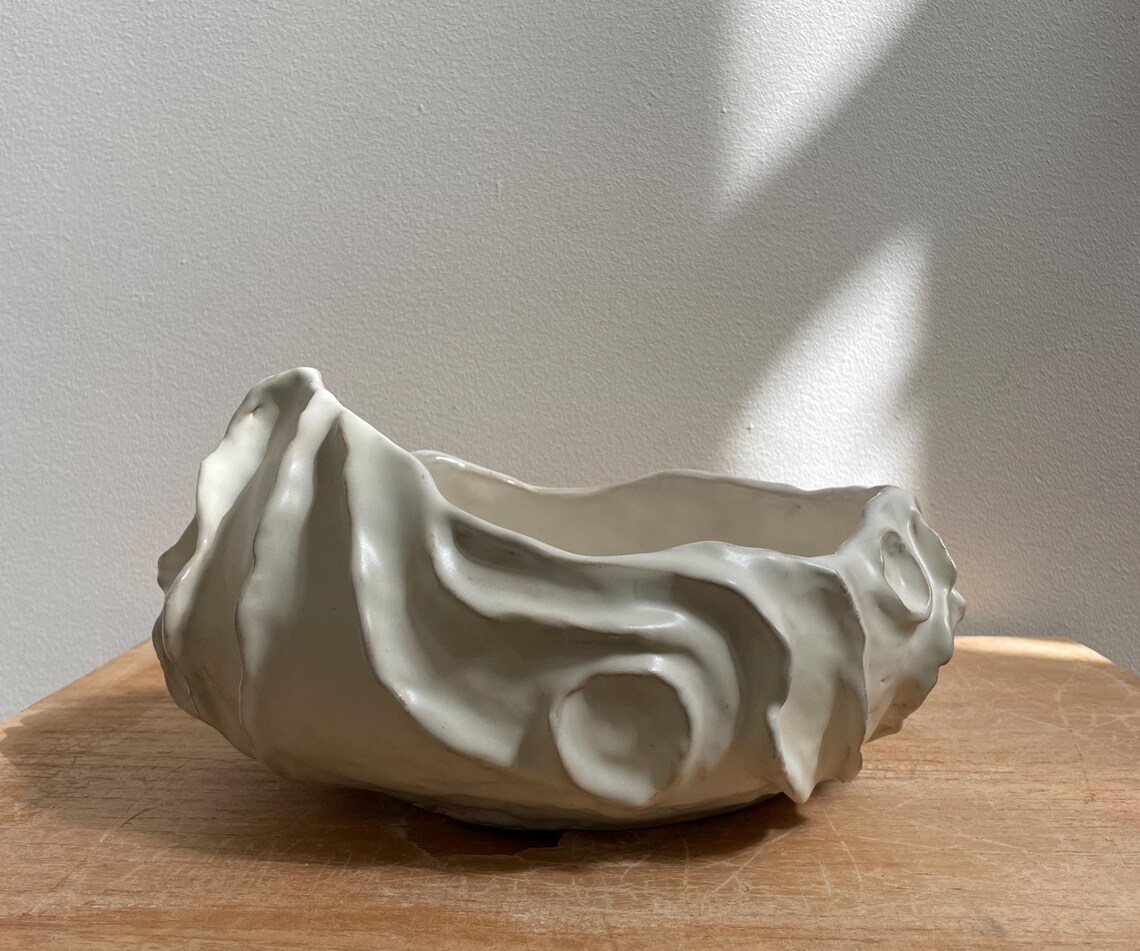 Large Ceramic Bowl: Unique Sculptural, Handcrafted Centerpiece - Etsy