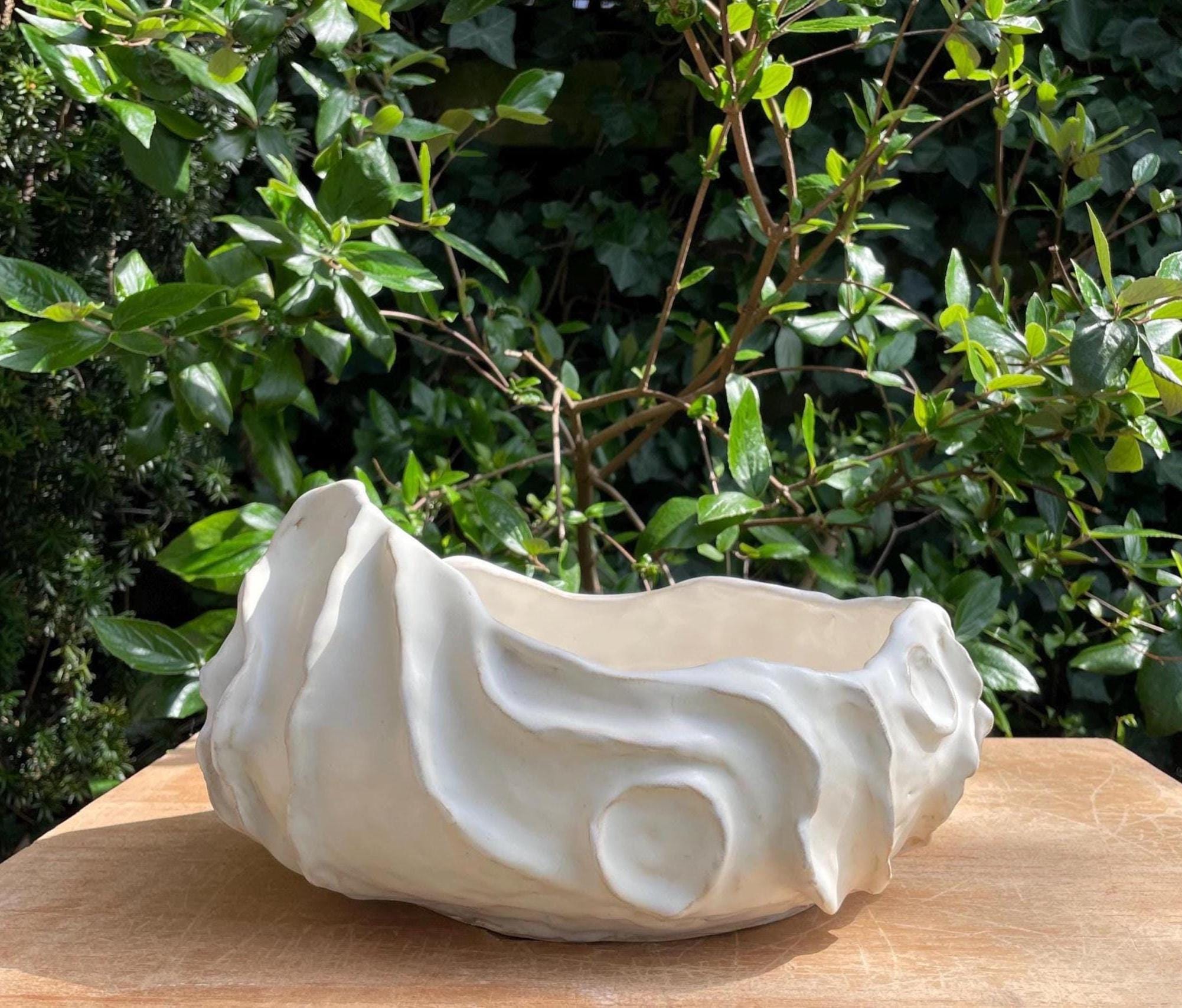 Large Ceramic Bowl: Unique Sculptural, Handcrafted Centerpiece - Etsy