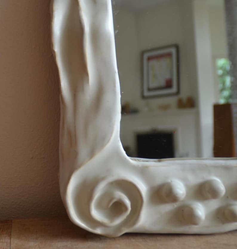 Handmade Ceramic Wall Mirror: Italian-inspired Sculptural Art Piece ...