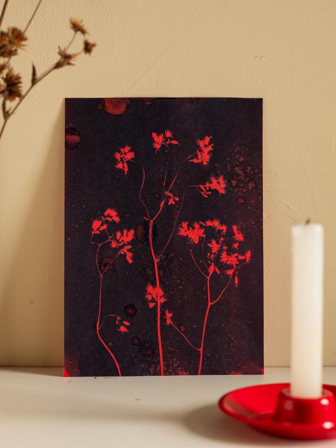 Red Botanical Cyanotype - Etsy
