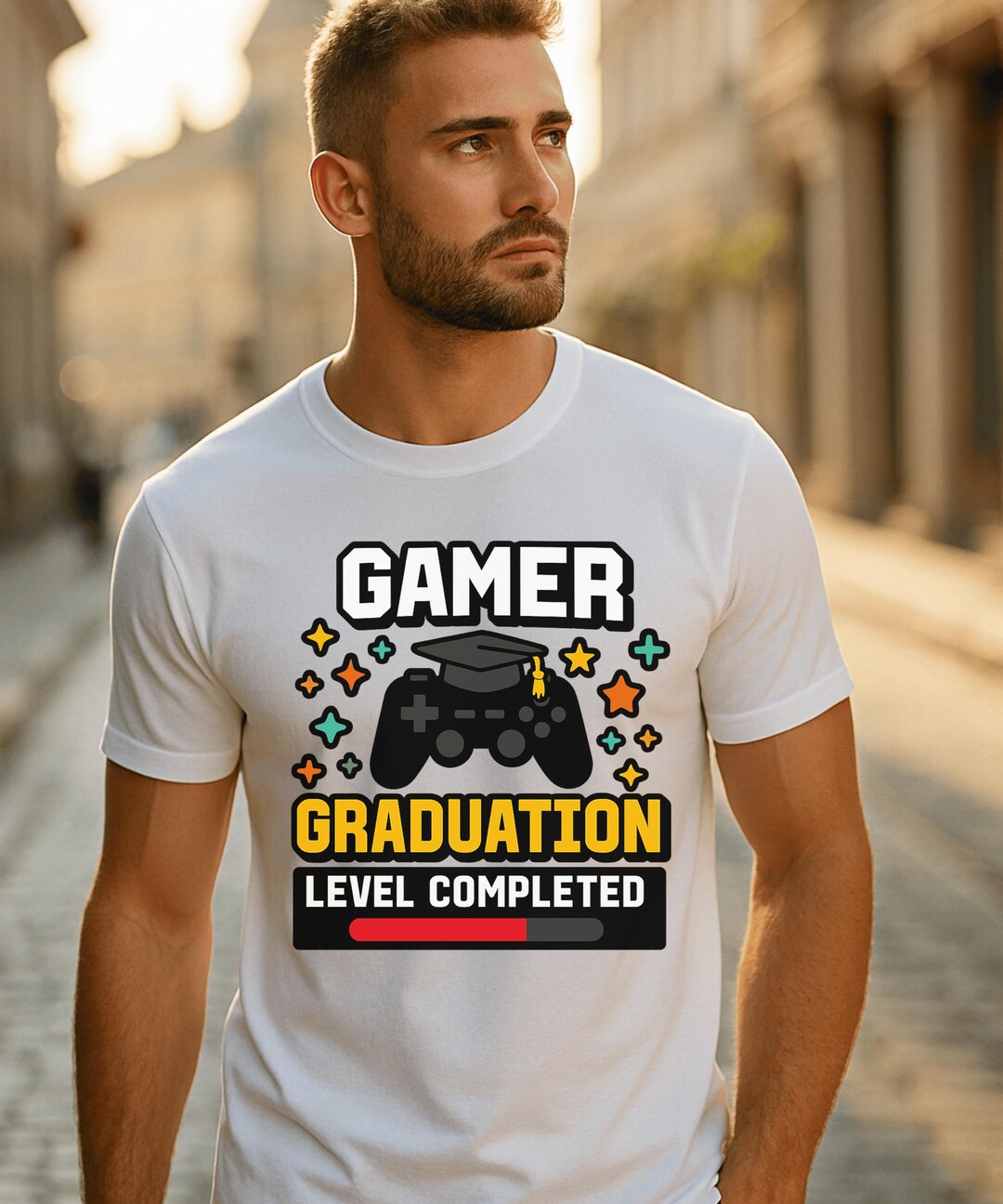 Gamer Graduation Shirt - Level Completed Tee - Class of 2025 Gaming Top ...