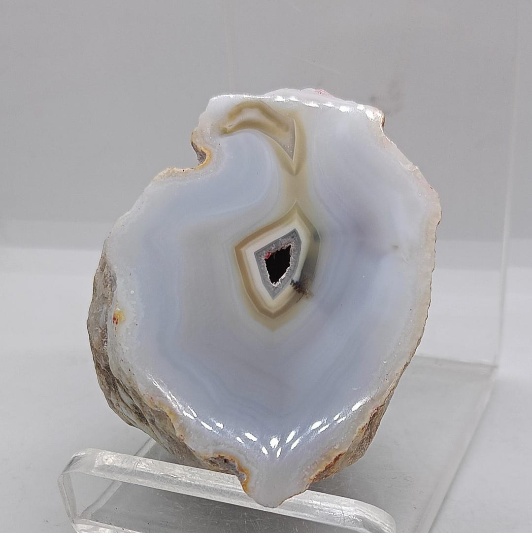Natural Banded Agate Geode Slice With Druzy Center (154gm) - Etsy
