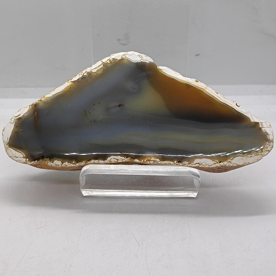 Brazilian Banded Agate Slab Polished Natural Crystal Slice Geode (133gm ...