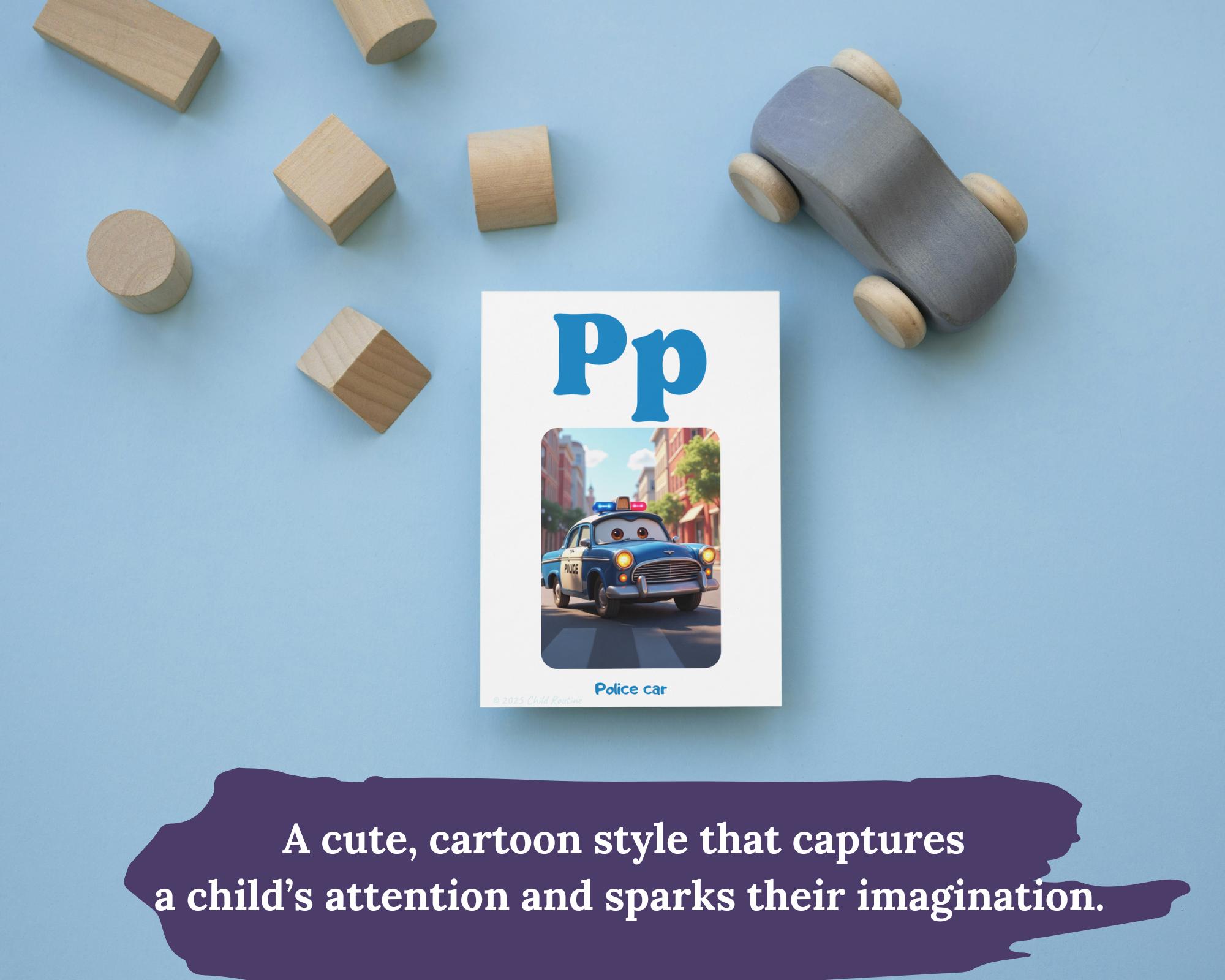 Transport Alphabet Flashcards: Vehicle ABC Learning Cards for Toddlers (PDF Printable A6 Size ...