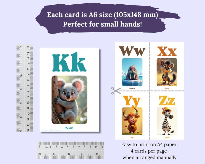 CUTE ANIMAL Alphabet Flashcards · ABC Cards for Toddlers and Preschool ...