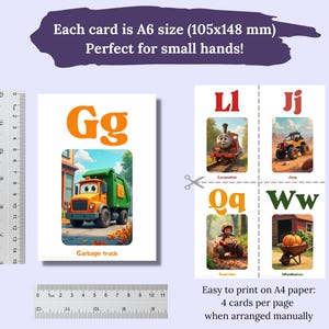 Transport Alphabet Flashcards: Vehicle ABC Learning Cards for Toddlers ...