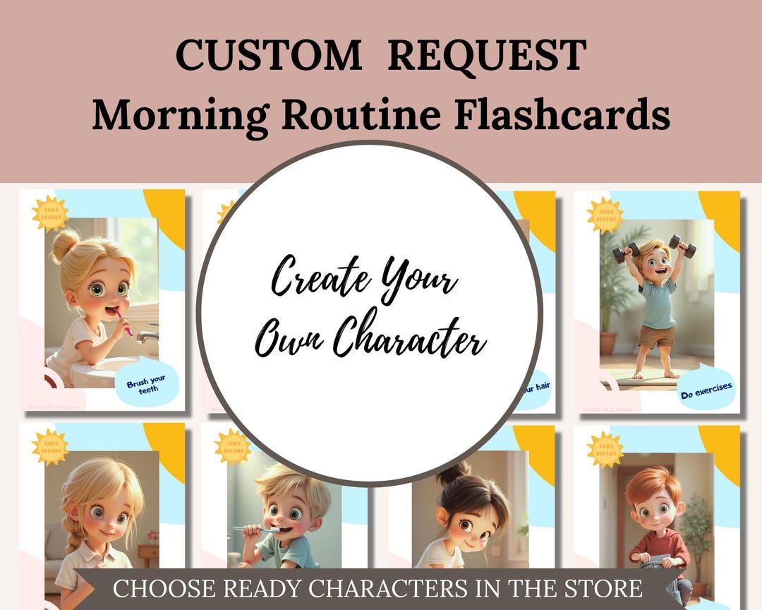 Custom Morning Routine Cards With Personalized Character Visual ...
