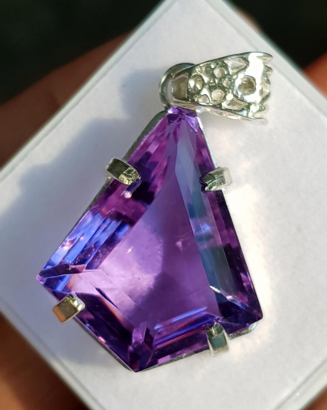 50+ Ct Bi-color Amethyst German Silver Solitaire Fancy Shape Loose ...