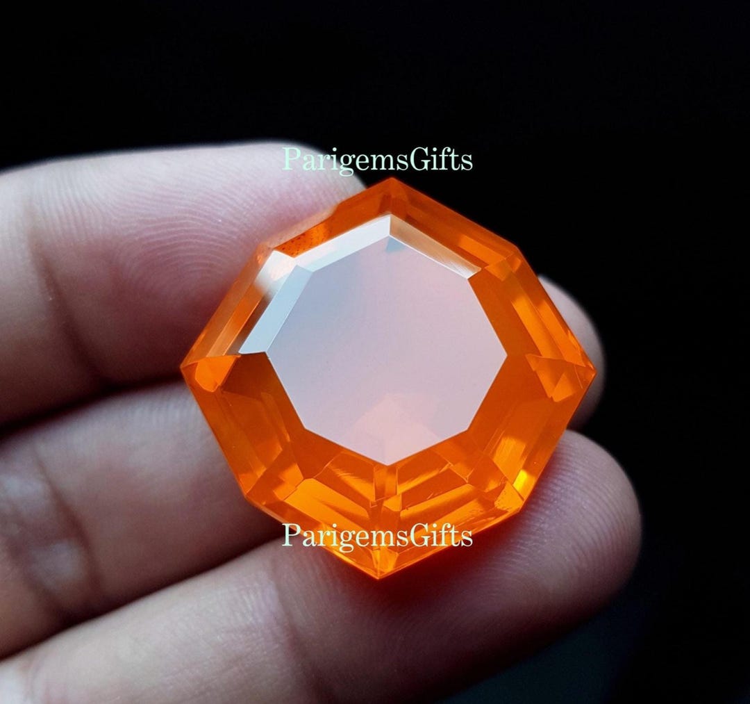 Large Orange Fire Opal Australian 55 Ct Fancy Shape Big Loose Gemstone ...