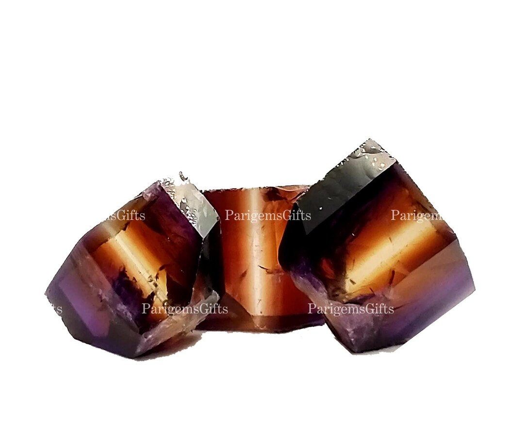 Synthetic Hydrothermal Quartz Ametrine Lab Created Faceting Rough - Etsy