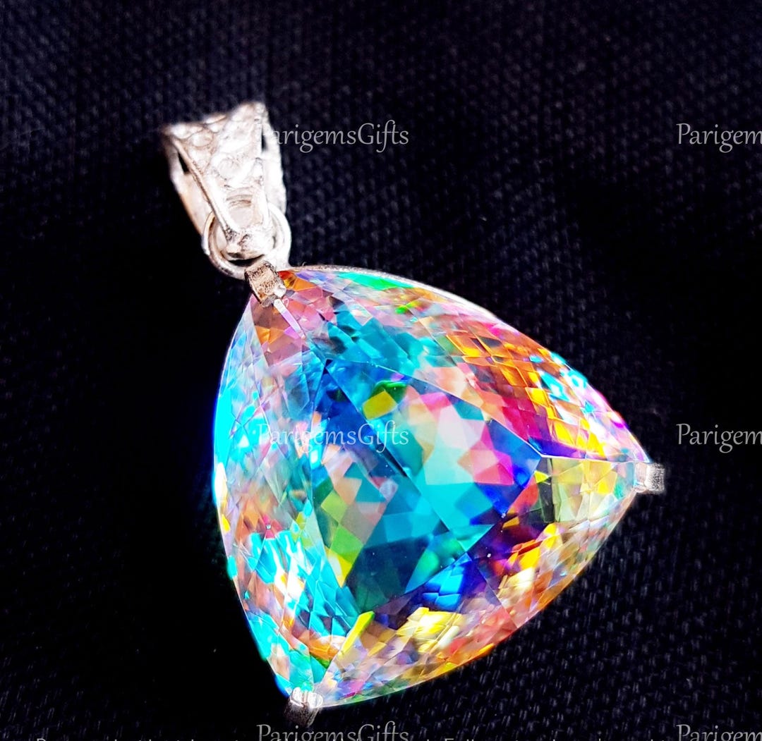 Mystic Opal Gemstone: Trillion Cut, Lab-created, 70 Ct - Etsy