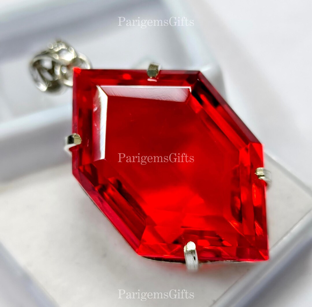 100+ Ct Red Topaz German Silver Solitaire Fancy Cut Gemstone - Etsy