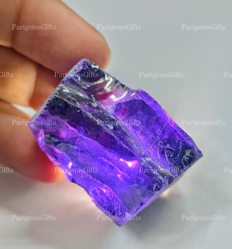 Dark Purple Zircon Rough: Lab Created Faceting Gemstone (377 Ct - Etsy