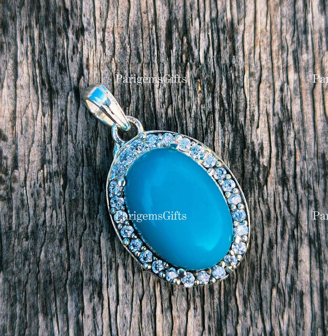 14.65 Ct Beauty Blue Turquoise Oval German Silver Solitaire Loose ...