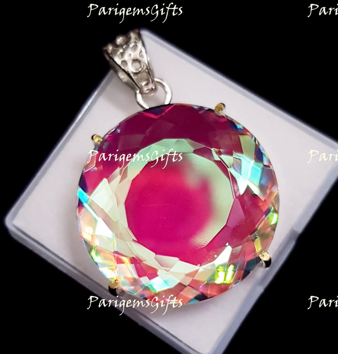 78+ Ct Multi Color Mystic Opal Round Cut German Silver Solitaire Loose ...