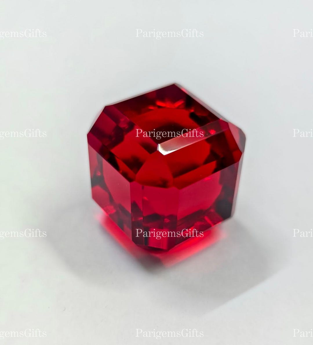 58 Ct Red Topaz Loose Gemstone: Cube Cut Pendant - Etsy
