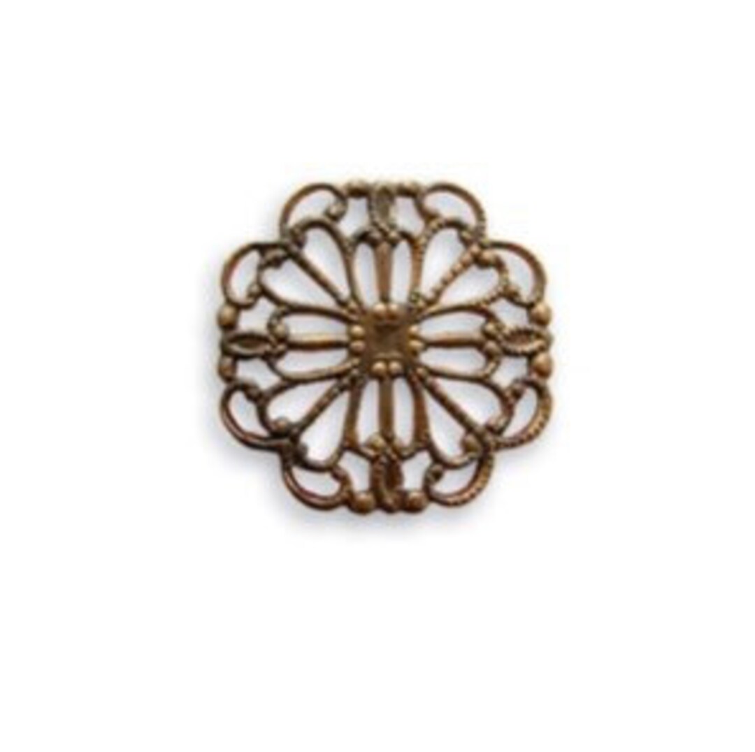Vintaj Antiqued Brass Filigree Connector Open Princess Cut Layering ...