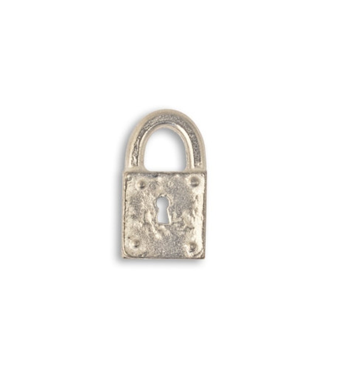 Vintaj Solid Pewter Silver Tone Lock Padlock Charm Pendant Smal Lock ...