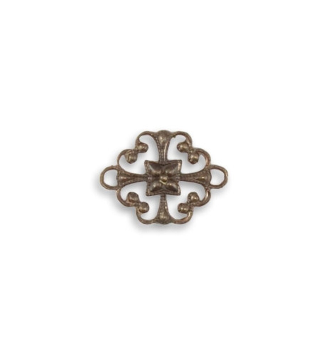 TWO Vintaj Brass Filigree Connector Two Loop Filigree Earring Finding ...