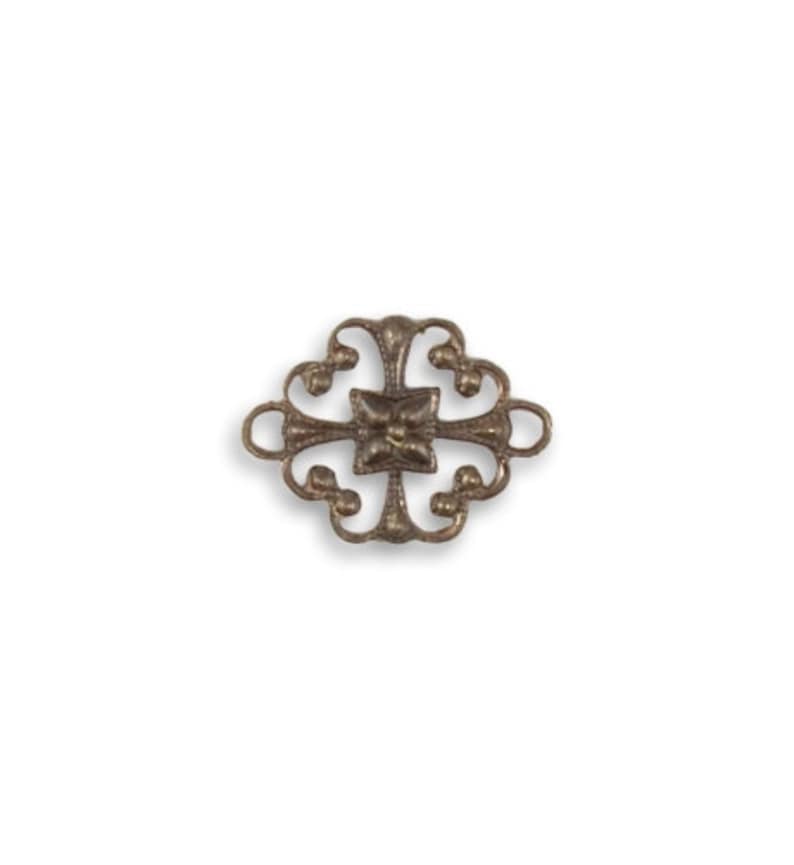 TWO Vintaj Brass Filigree Connector Two Loop Filigree Earring Finding ...