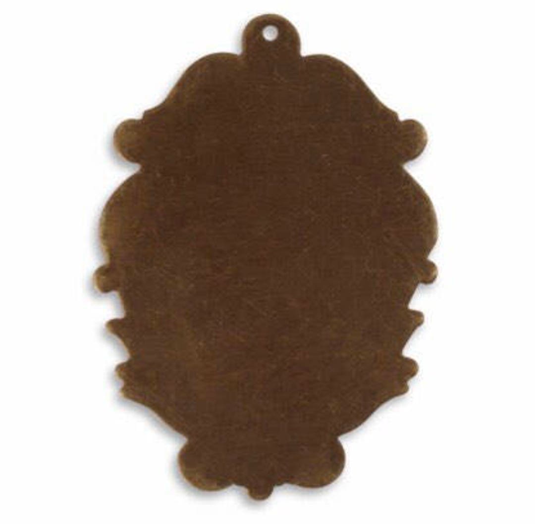 Vintaj Antiqued Brass Ox Large Ornate Tag Blank With Hole Metal ...