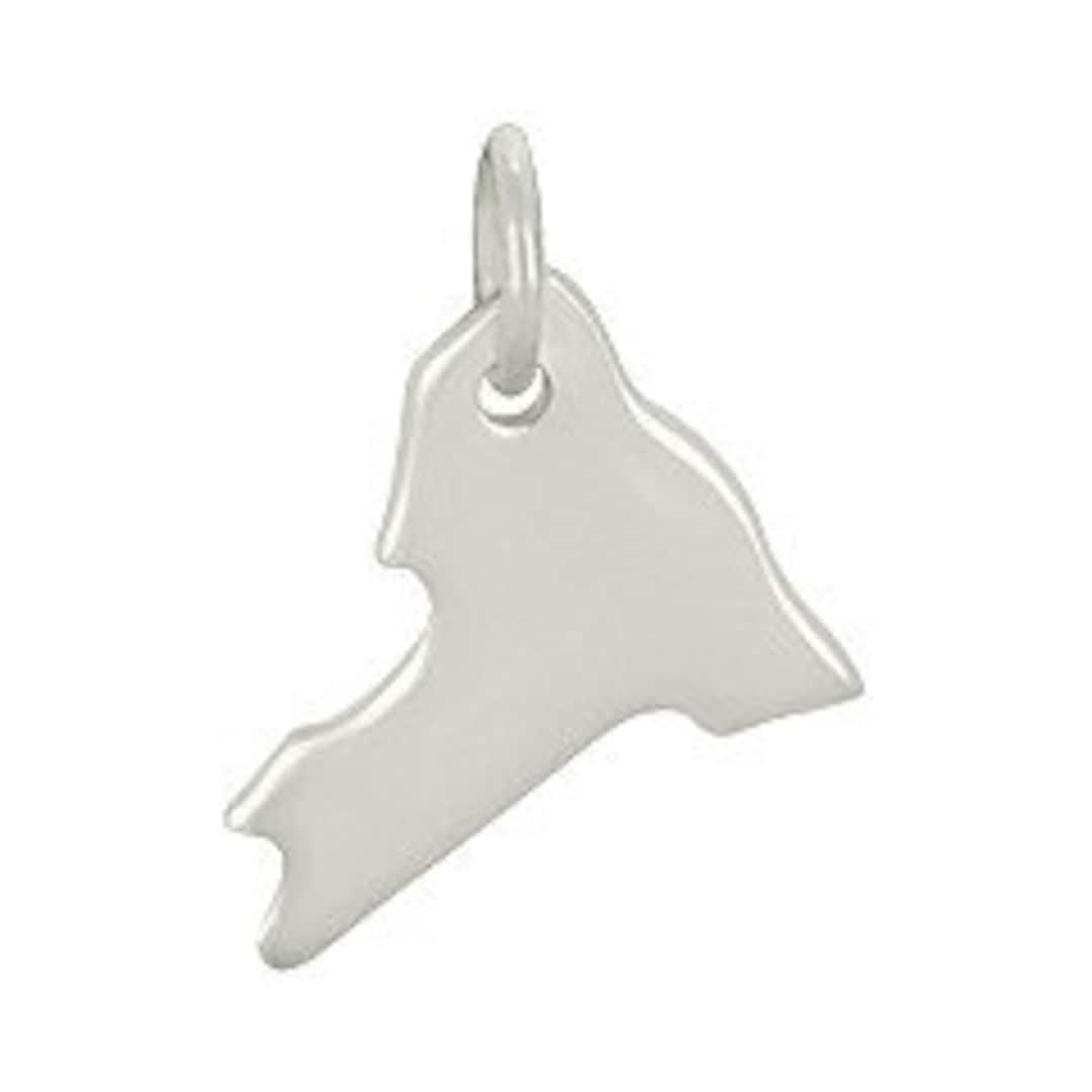 Small Sterling Silver New York State Charm Tiny Home State Pride Empire ...