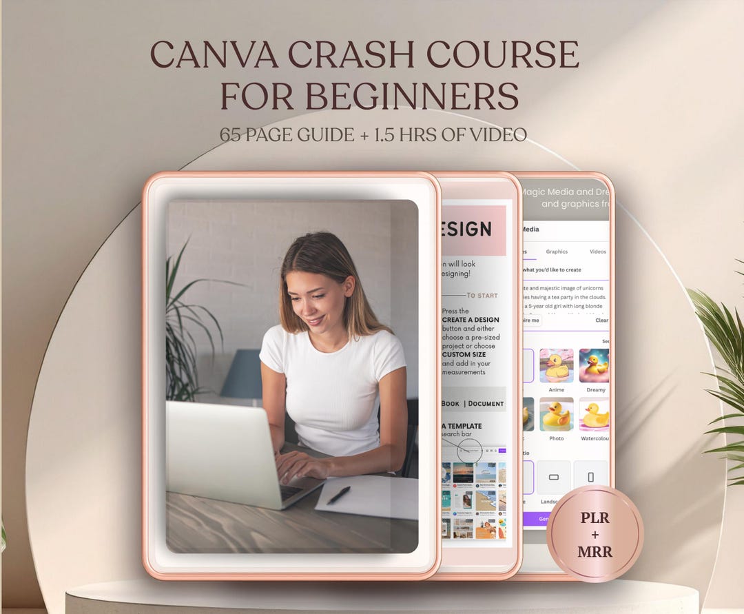 Canva Crash Course for Beginners | 65-page Guide, Resell Rights (PLR ...