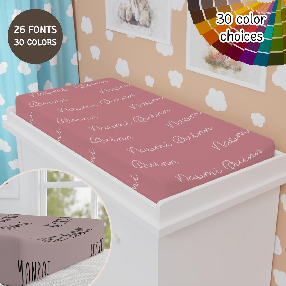 Personalized Changing Pad Cover Custom Name Changing Table Cover Baby ...