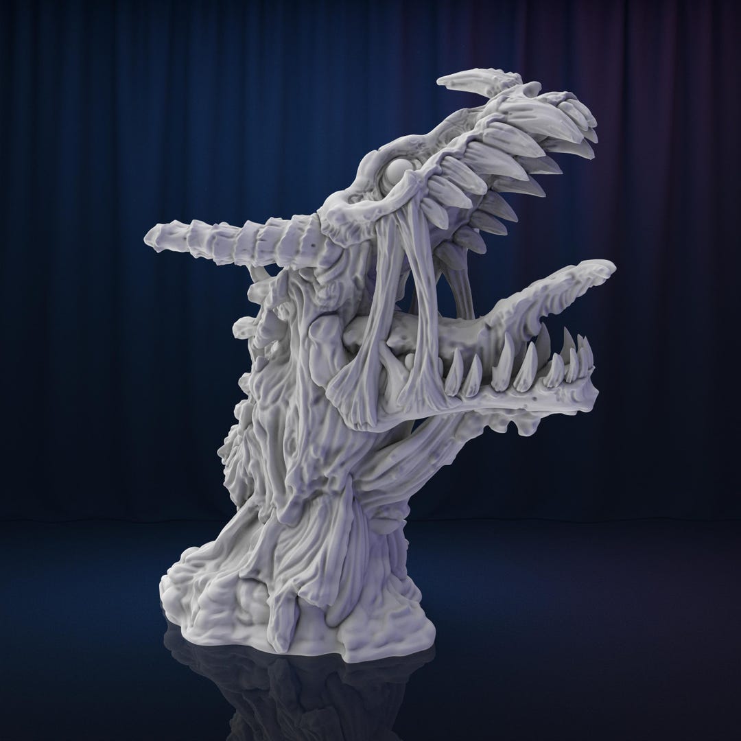 Undead Dragon Head, Pre Supported and Unsupported, Undead Dragon Horror ...