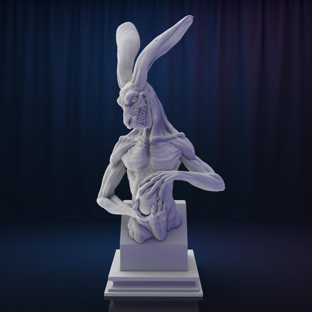 Anti-easter Bunny Bust, Pre Supported and Unsupported, Bunny Stl 3D ...