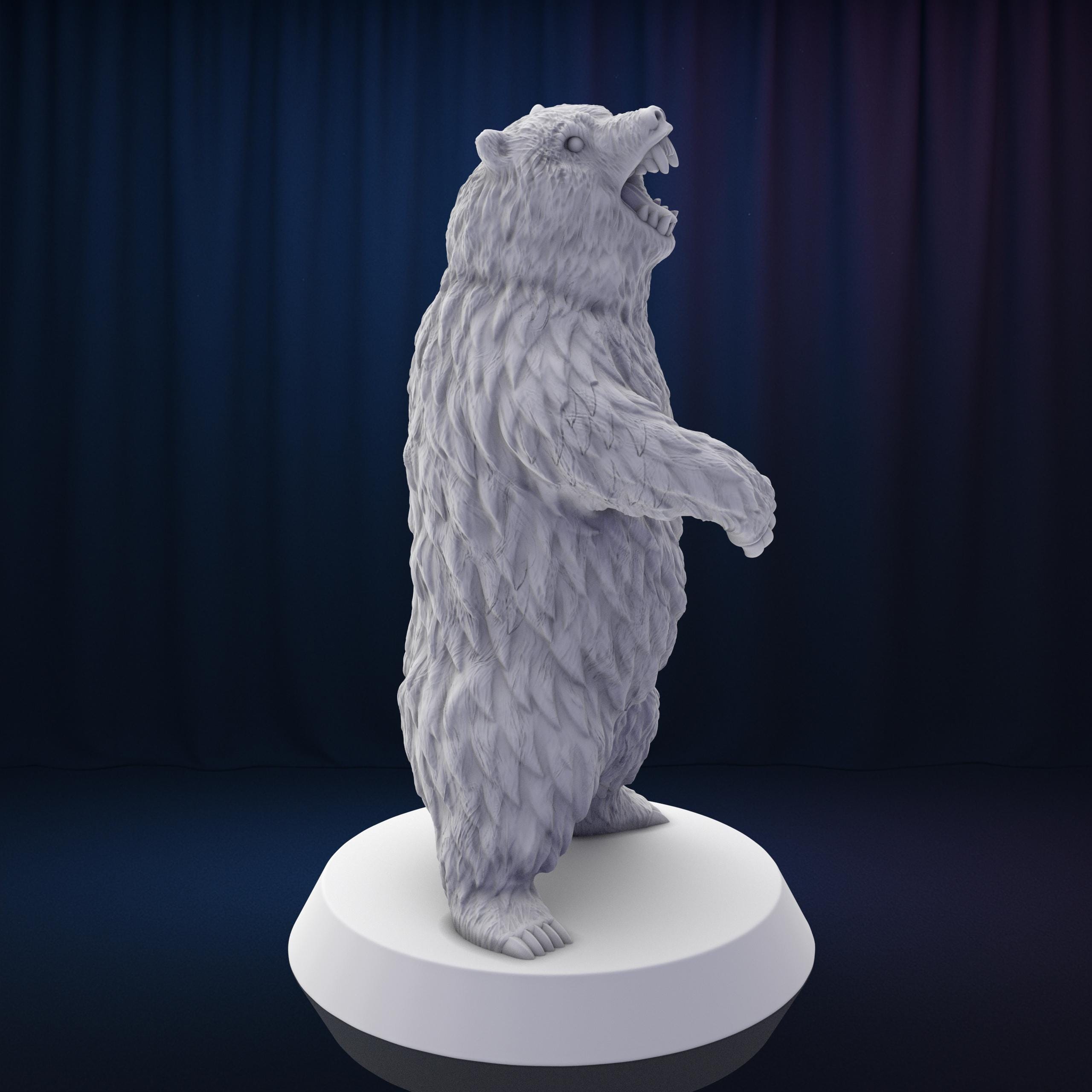 Bear STL File, Roaring Grizzly 3D Print Model Printing, Animal ...