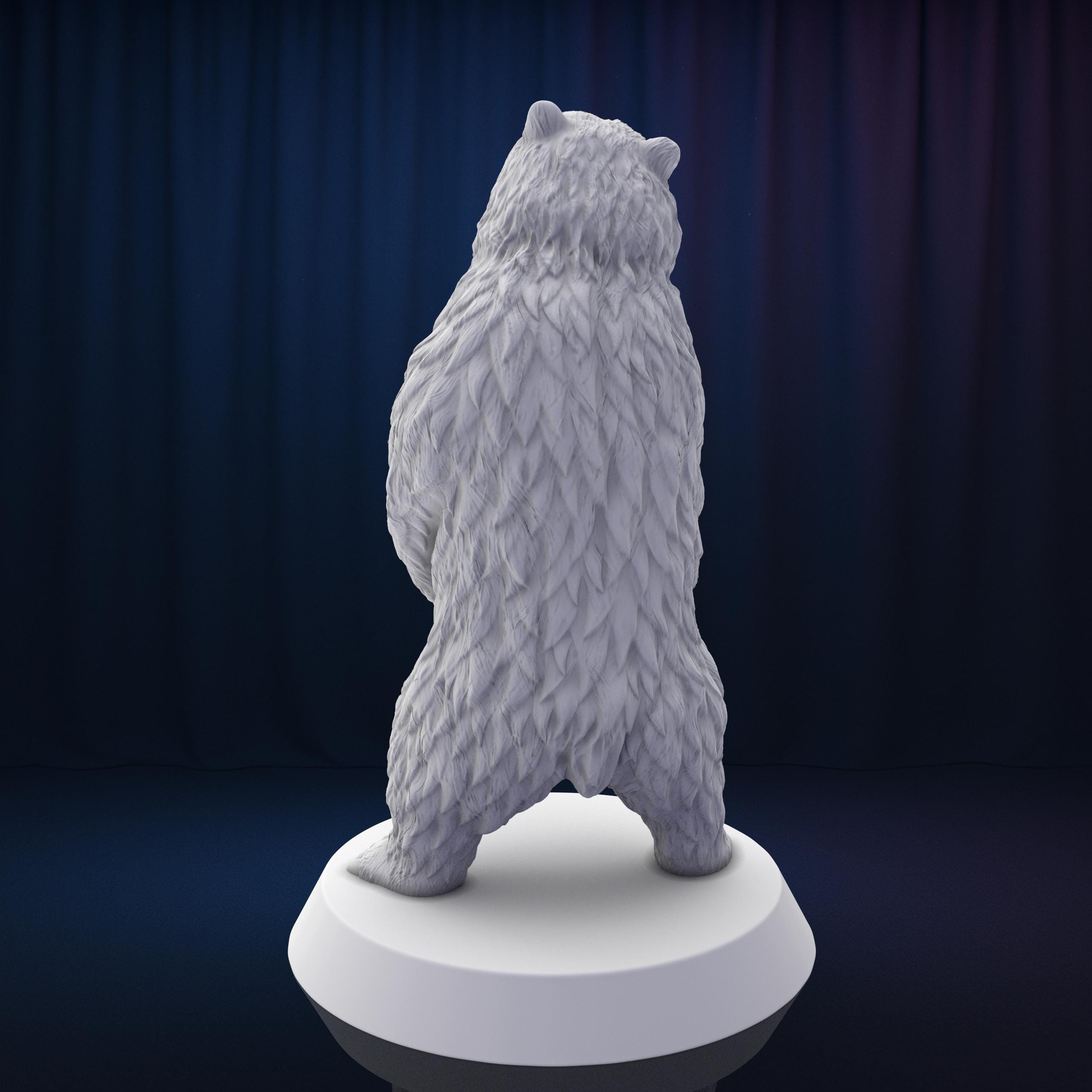 Bear STL File, Roaring Grizzly 3D Print Model Printing, Animal ...