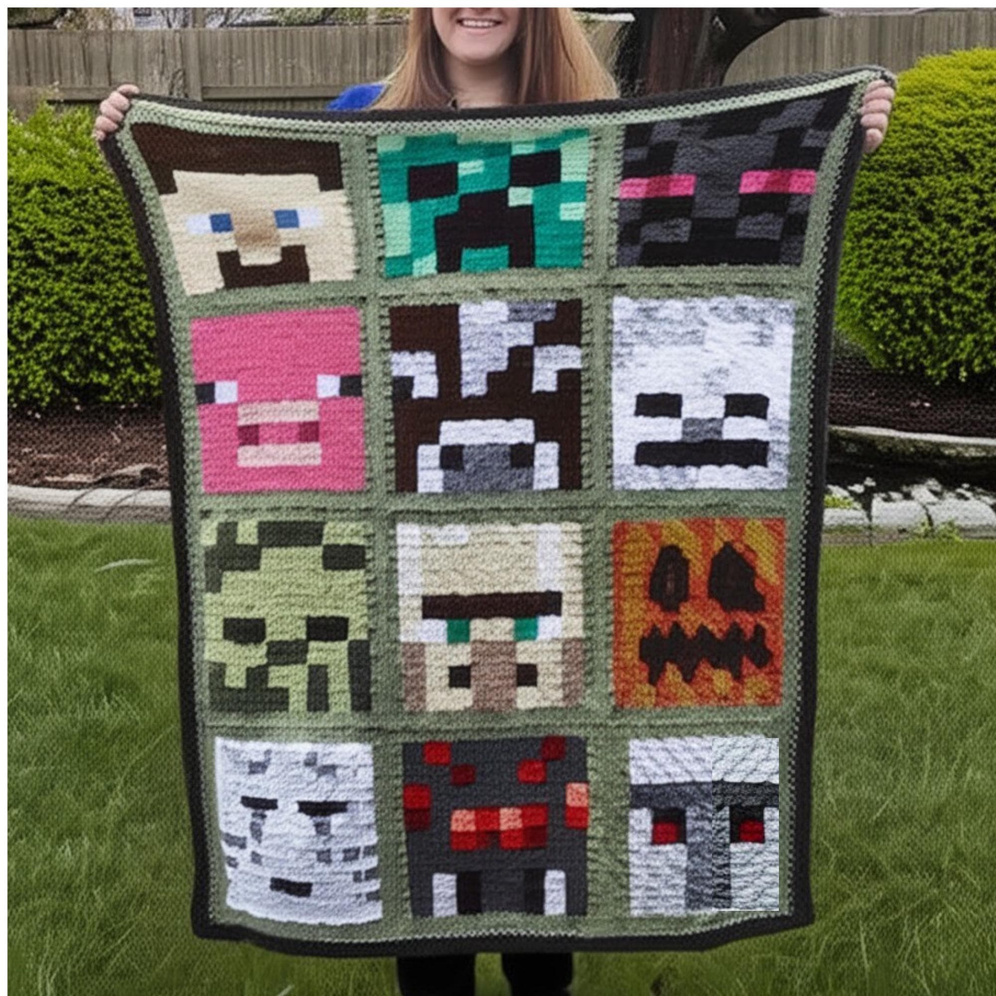 Minecraftt Blanket Crochet Pattern | Mining Game Crochet Blanket ...