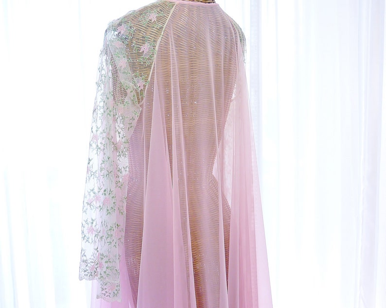 Virginia Wallace Embroidered Chiffon Robe Nightgown 300 Etsy