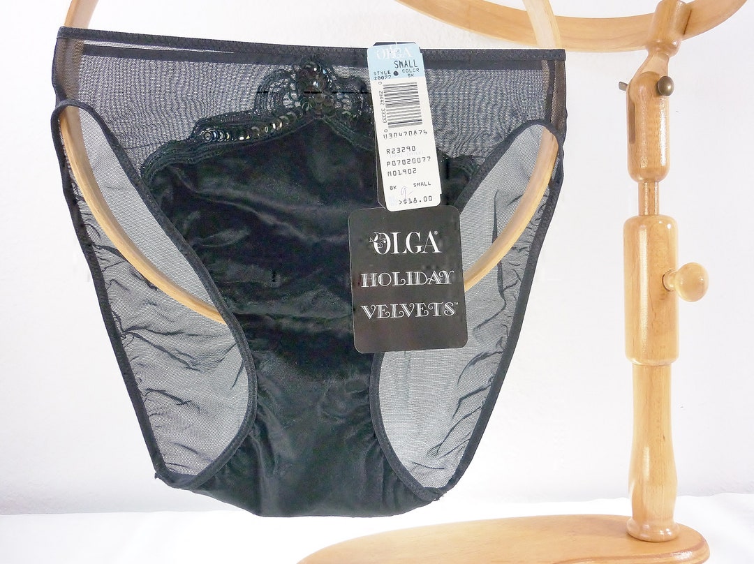 Olga Vintage Panties Black New Old Stock Holiday Velvets Sheer - Etsy