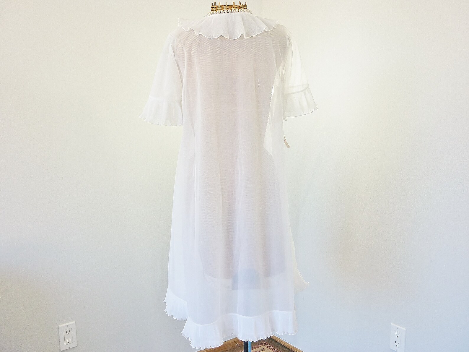 Evette Peignoir Set Bridal White 60s Robe Nightgown Set New - Etsy