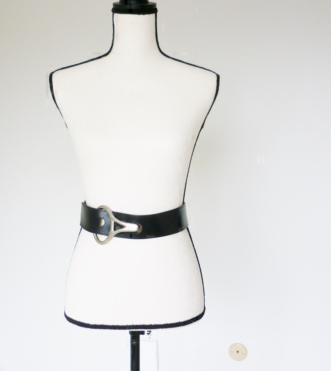 Leather Belt Matt Silver Hook Closure Shank NOS Large - Etsy