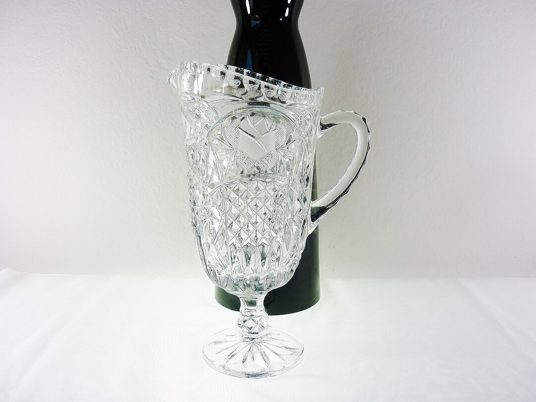 Genuine Lead Crystal Hand Cut Footed Pitcher 10 7/8 Tall W Germany ...