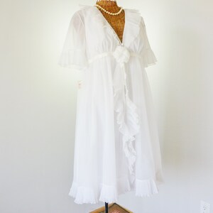 Evette Peignoir Set Bridal White 60s Robe Nightgown Set New - Etsy