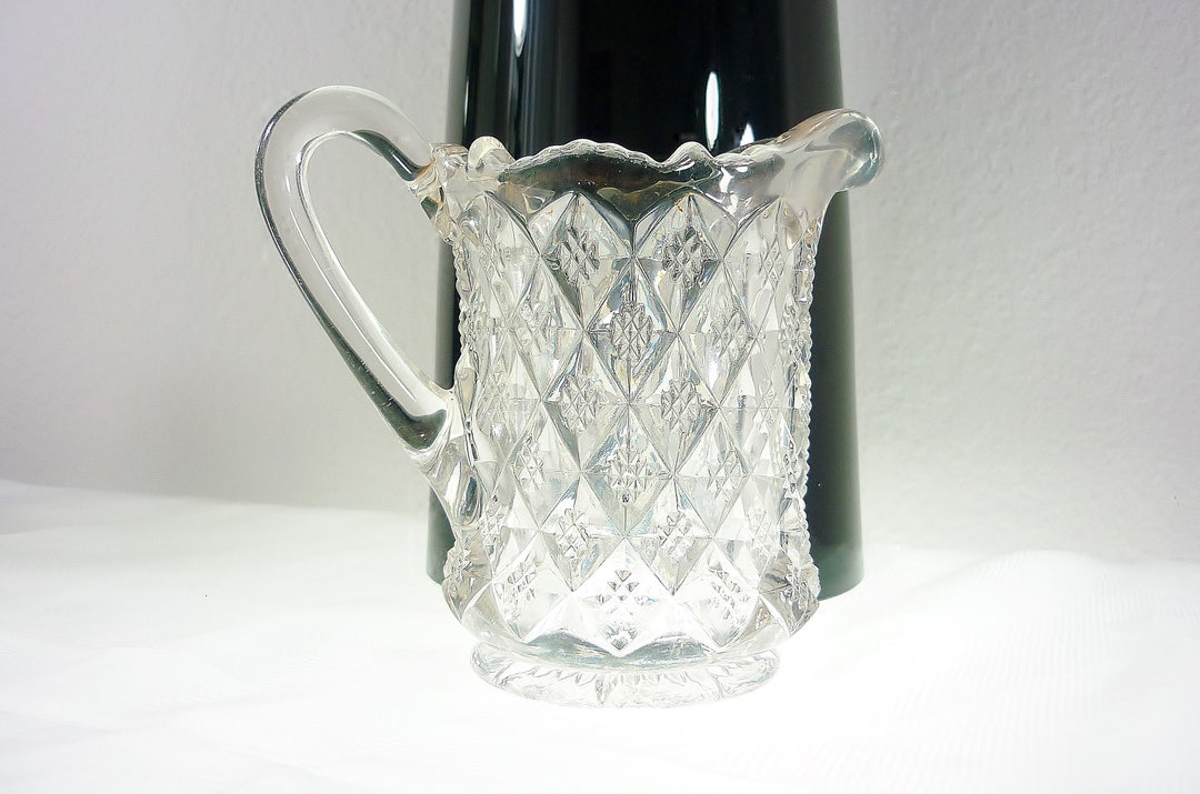 Flint Glass 1800s Small Glass Pitcher Creamer High Arch Handle - Etsy