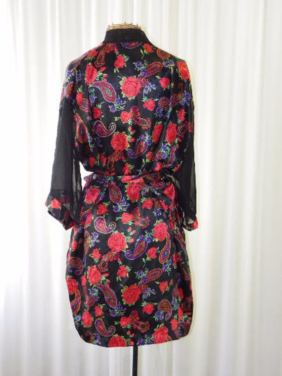 One-Piece Romper and Robe Set Red Rose Unworn Medium - Gem