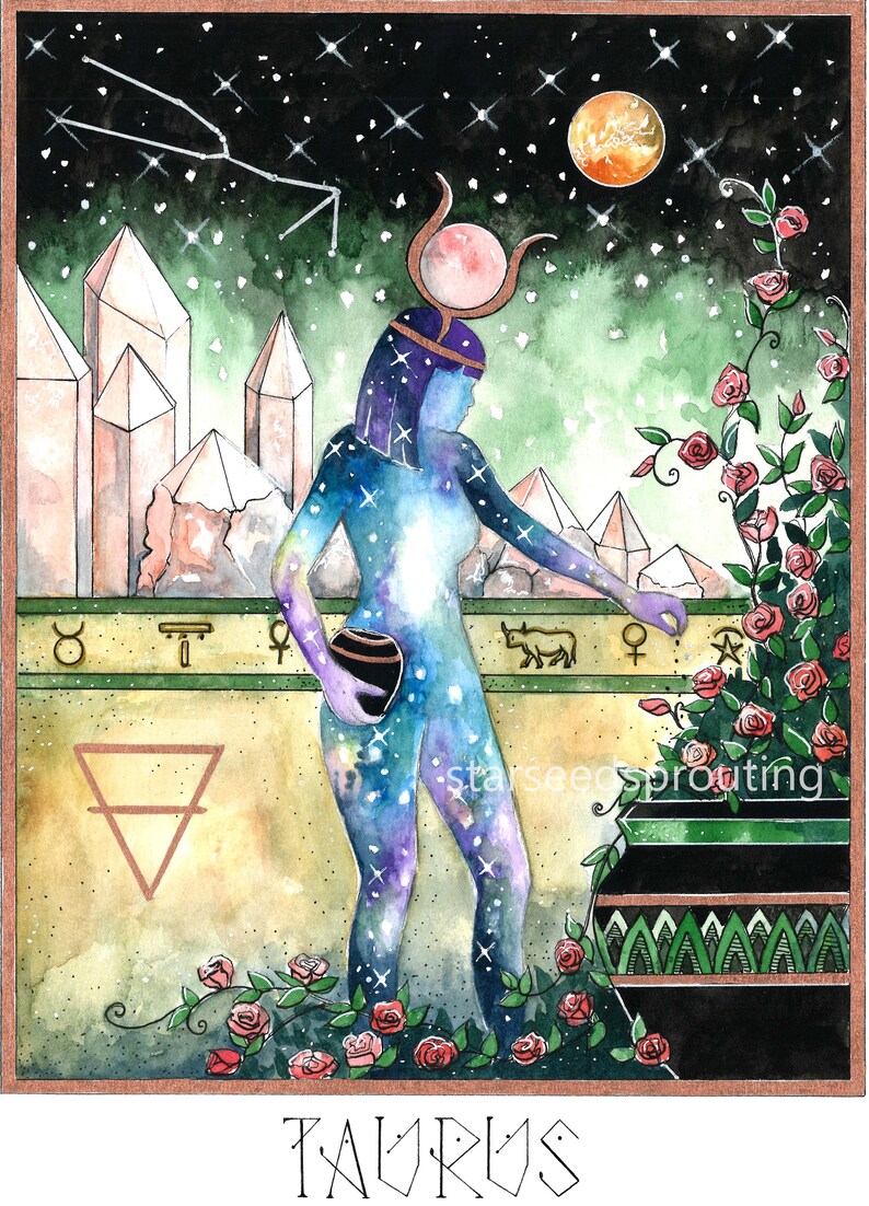 TAURUS Celestial Egyptian Zodiac Series - Etsy