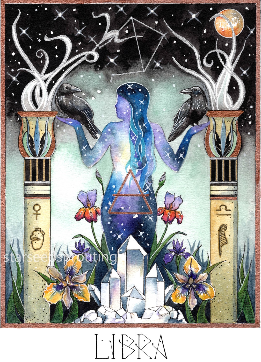 LIBRA Celestial Egyptian Zodiac Series - Etsy