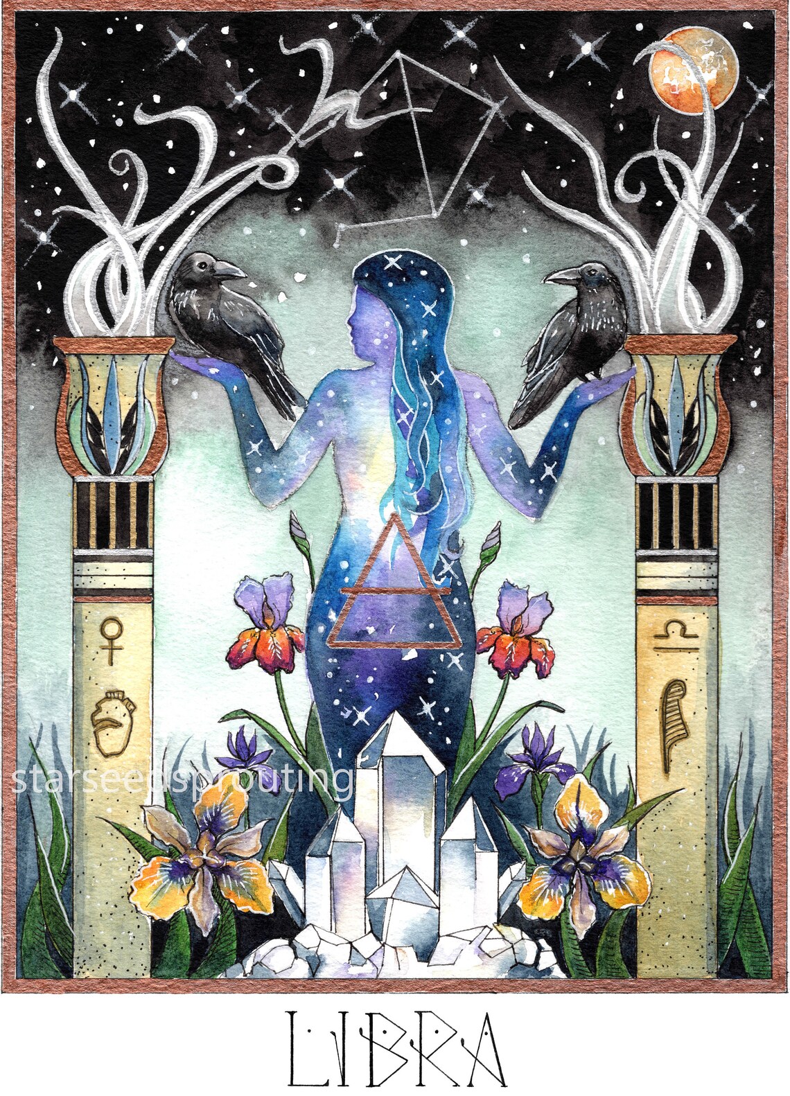 LIBRA Celestial Egyptian Zodiac Series | Etsy